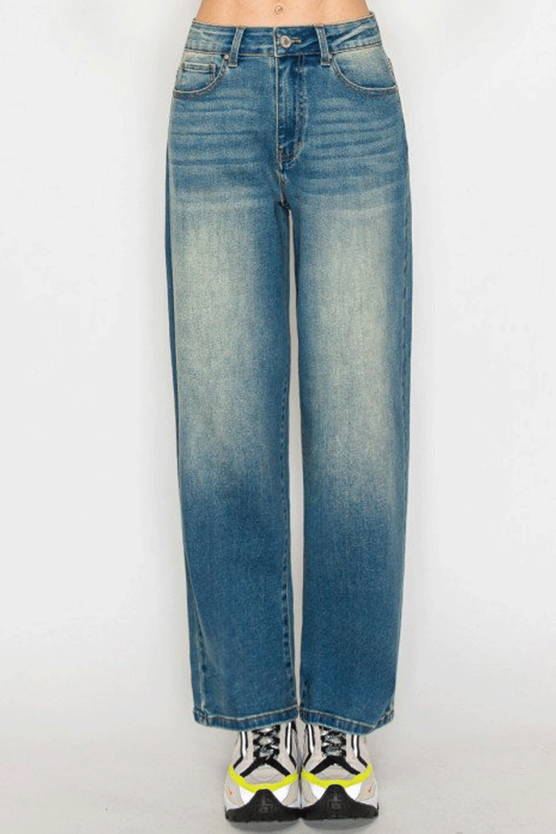WAXJEAN Vintage Wash Baggy Straight Leg Jeans with Good Stretch– HyperBees