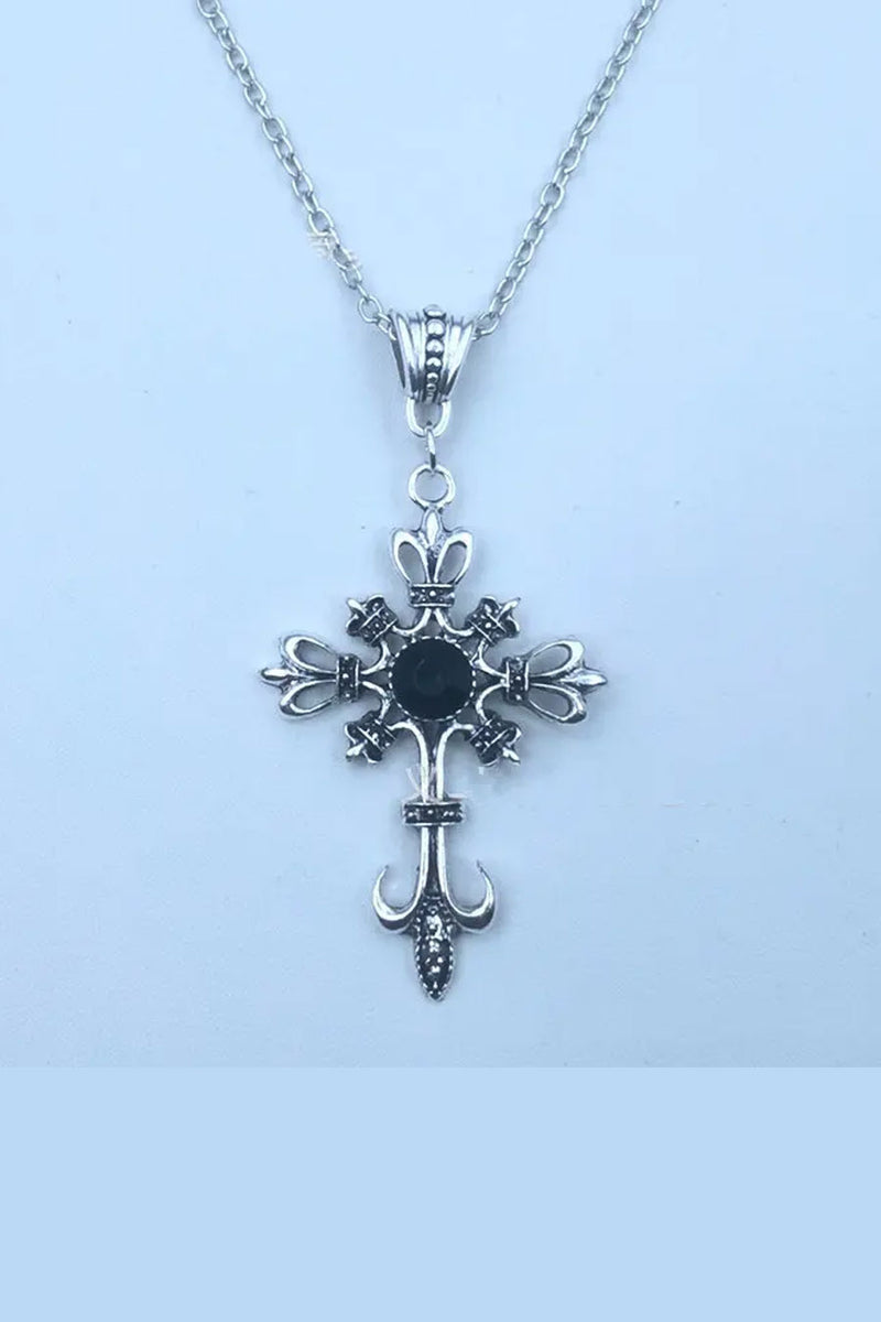 Y2K 2000s Vintage Gothic Medium Size Rhinestone Cross Pendant Necklace ...
