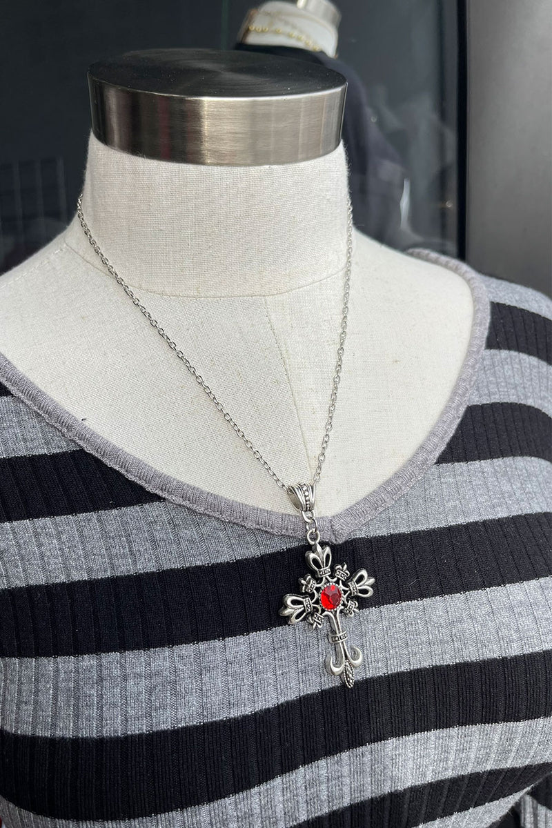 Y2K 2000s Vintage Gothic Medium Size Rhinestone Cross Pendant Necklace ...